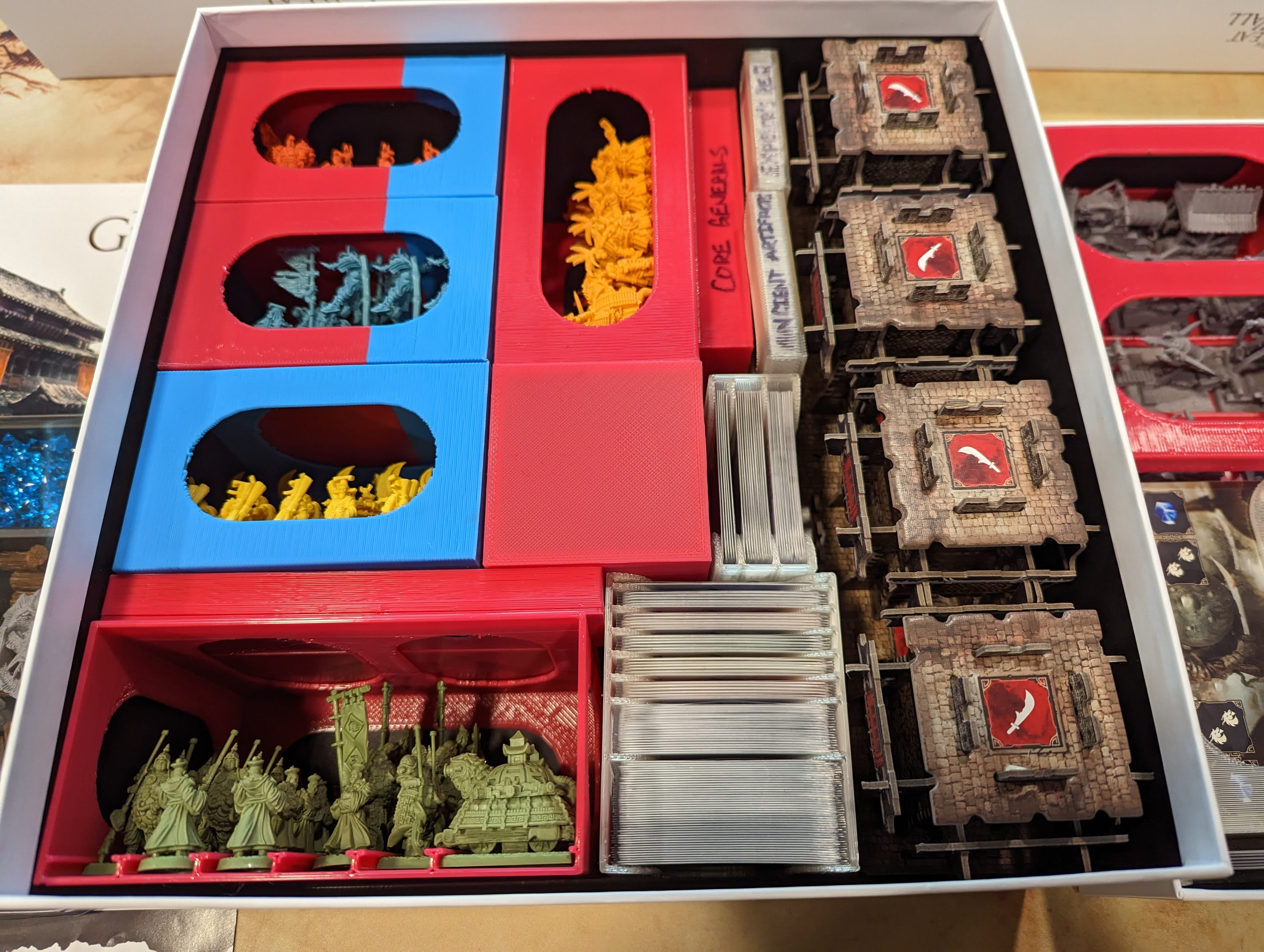 The Great Wall board game insert / organizer with sleeved cards ...