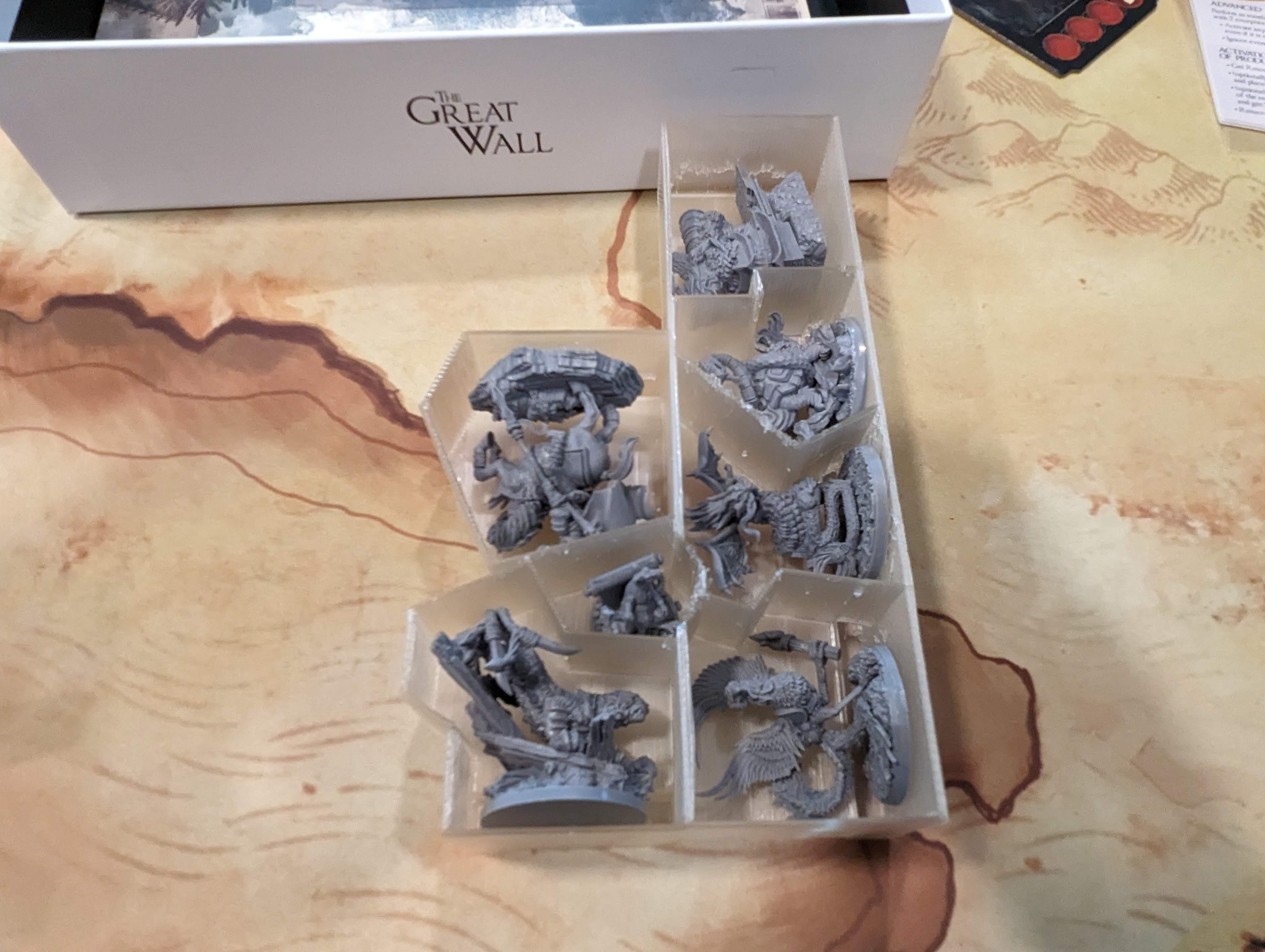 The Great Wall board game insert / organizer with sleeved cards ...