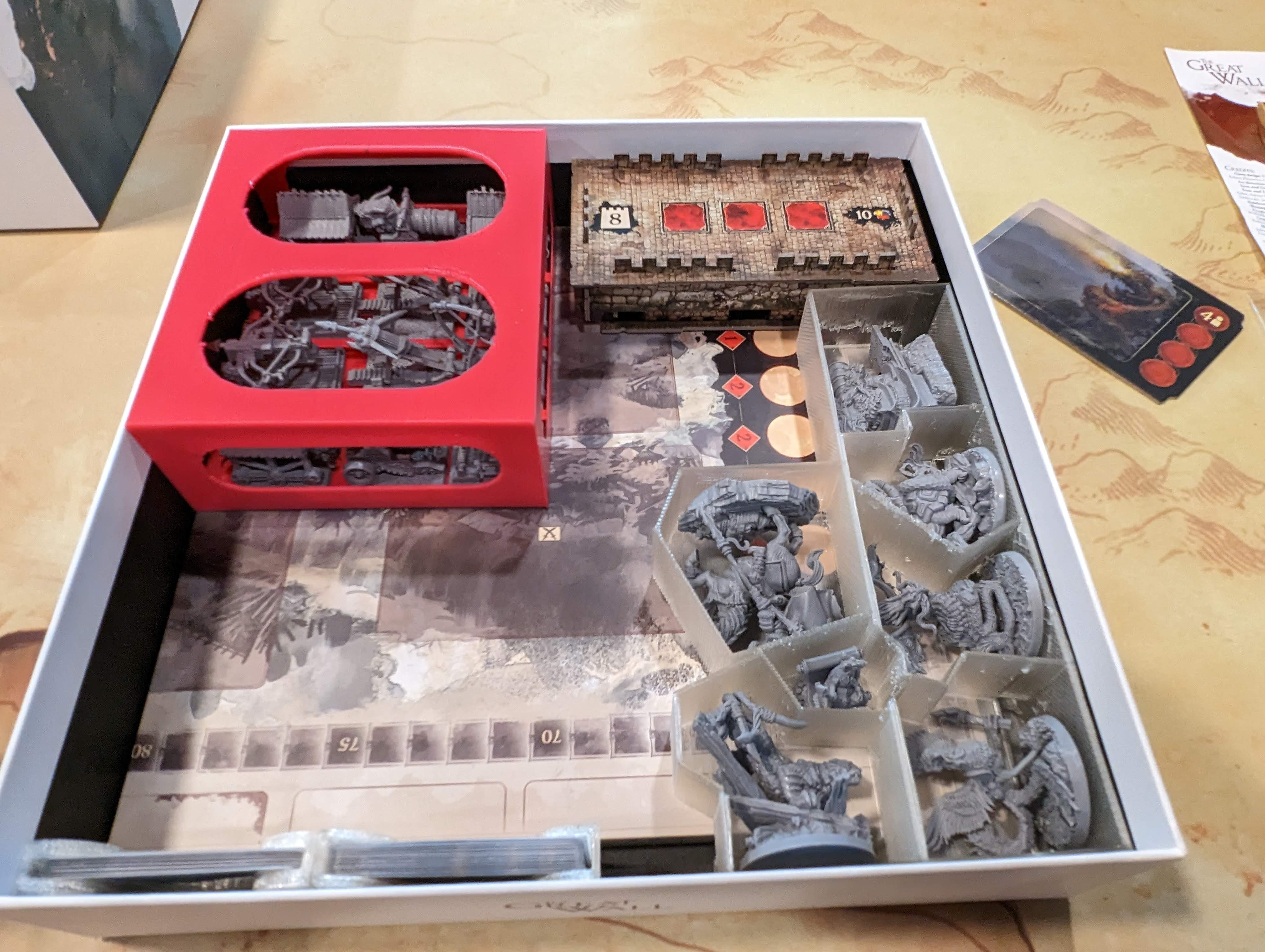 The Great Wall board game insert / organizer with sleeved cards ...