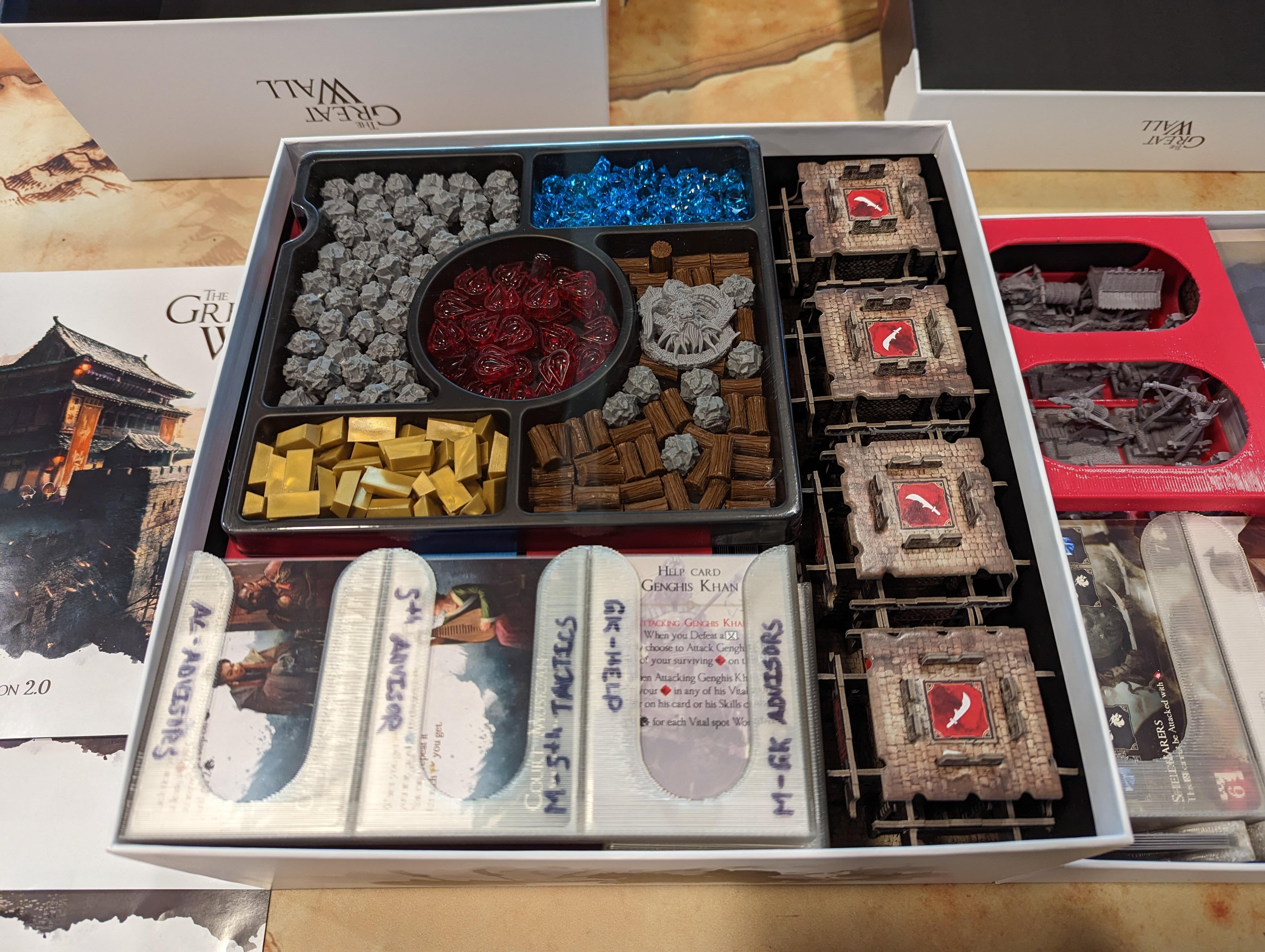 The Great Wall board game insert / organizer with sleeved cards ...