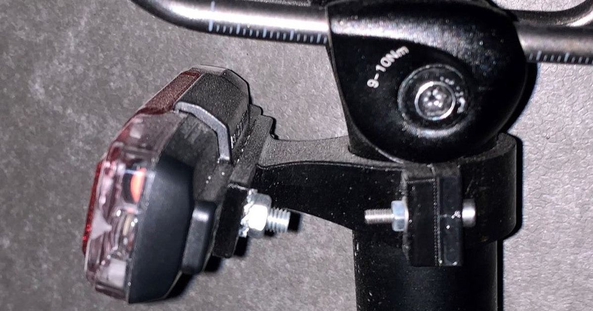 Bike rear light mount by Gunner | Download free STL model | Printables.com