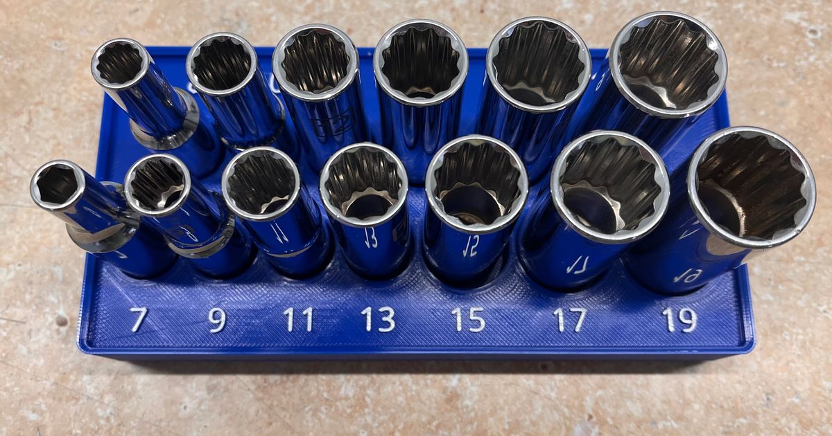 Kobalt 3/8 Metric Socket Set (Deep) - Gridinity by Mitaccio | Download free STL model ...