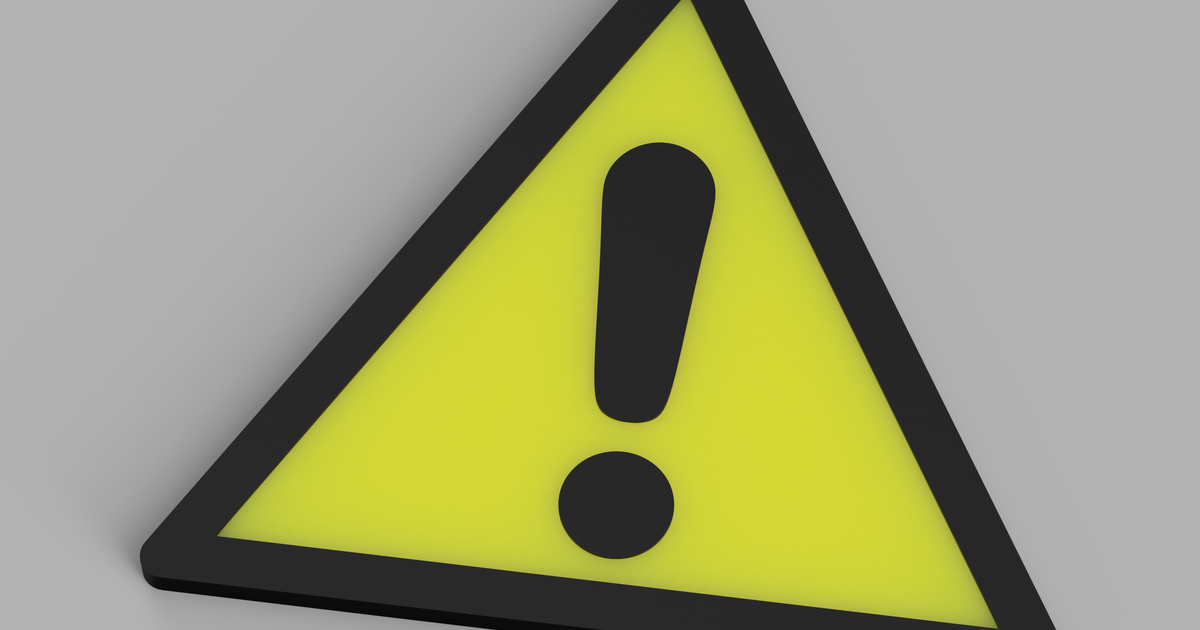 Warning Sign by Aimée Wright | Download free STL model | Printables.com