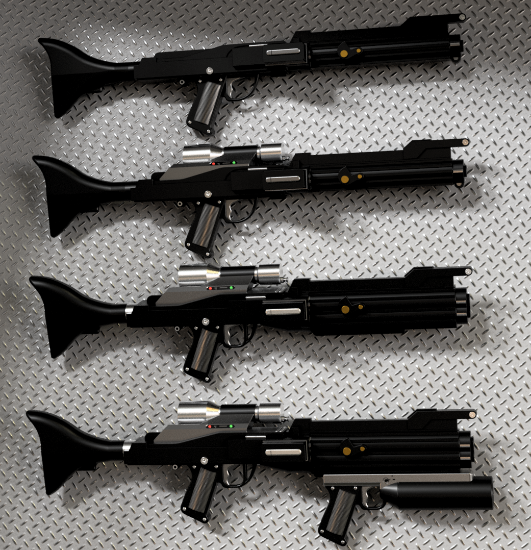 Custom double barreled DC15-EX hybrid rifle with fixed stock for 1:12 ...