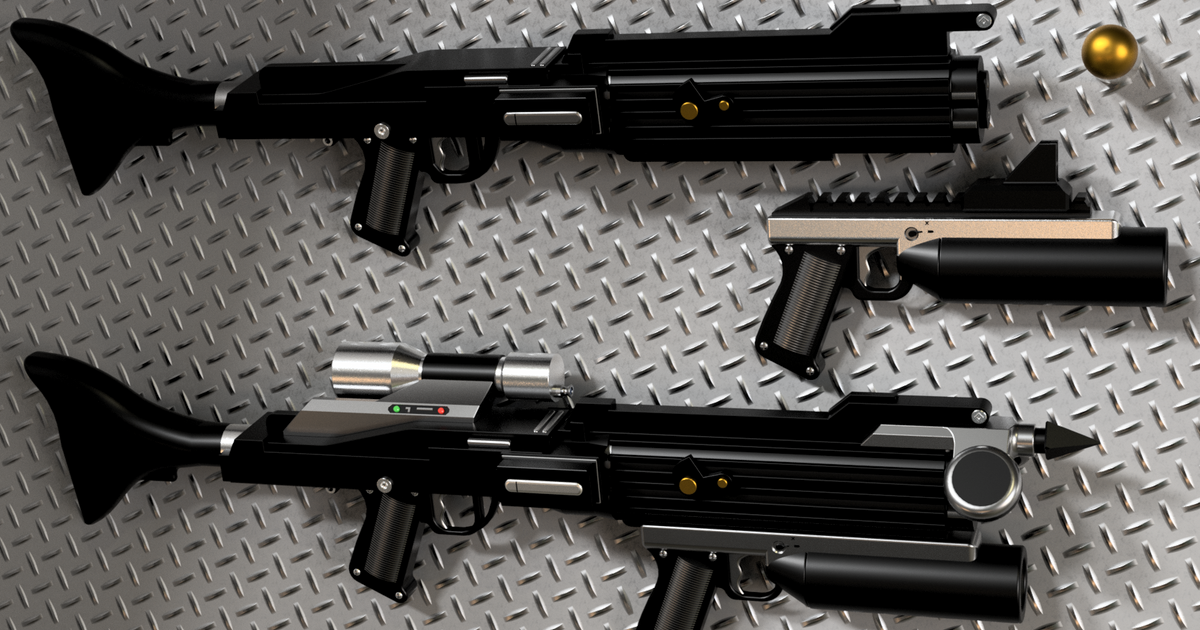 Custom double barreled DC15-EX hybrid rifle with fixed stock for 1:12 ...