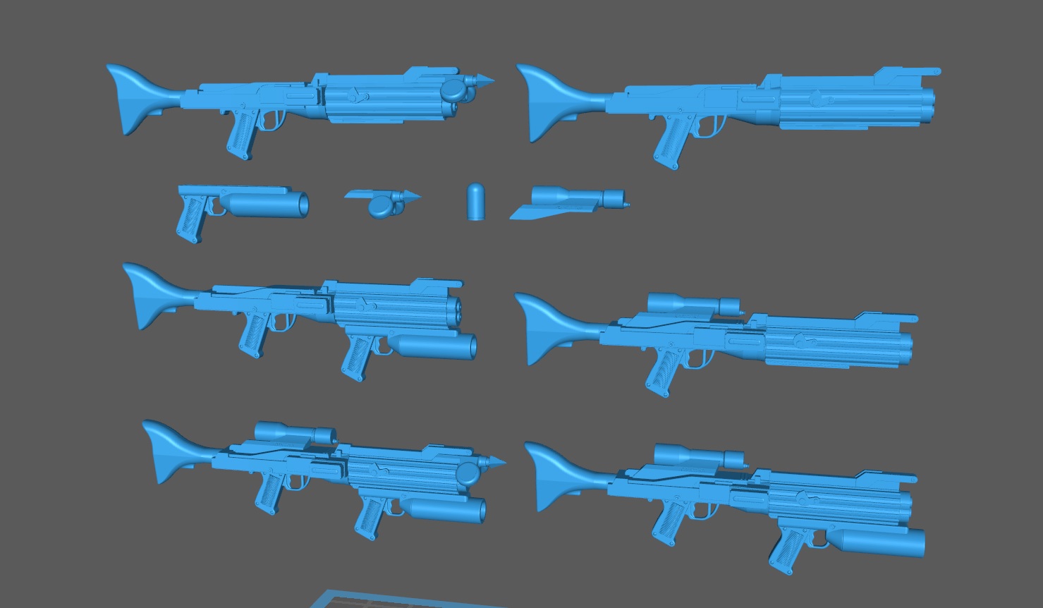 Custom double barreled DC15-EX hybrid rifle with fixed stock for 1:12 ...