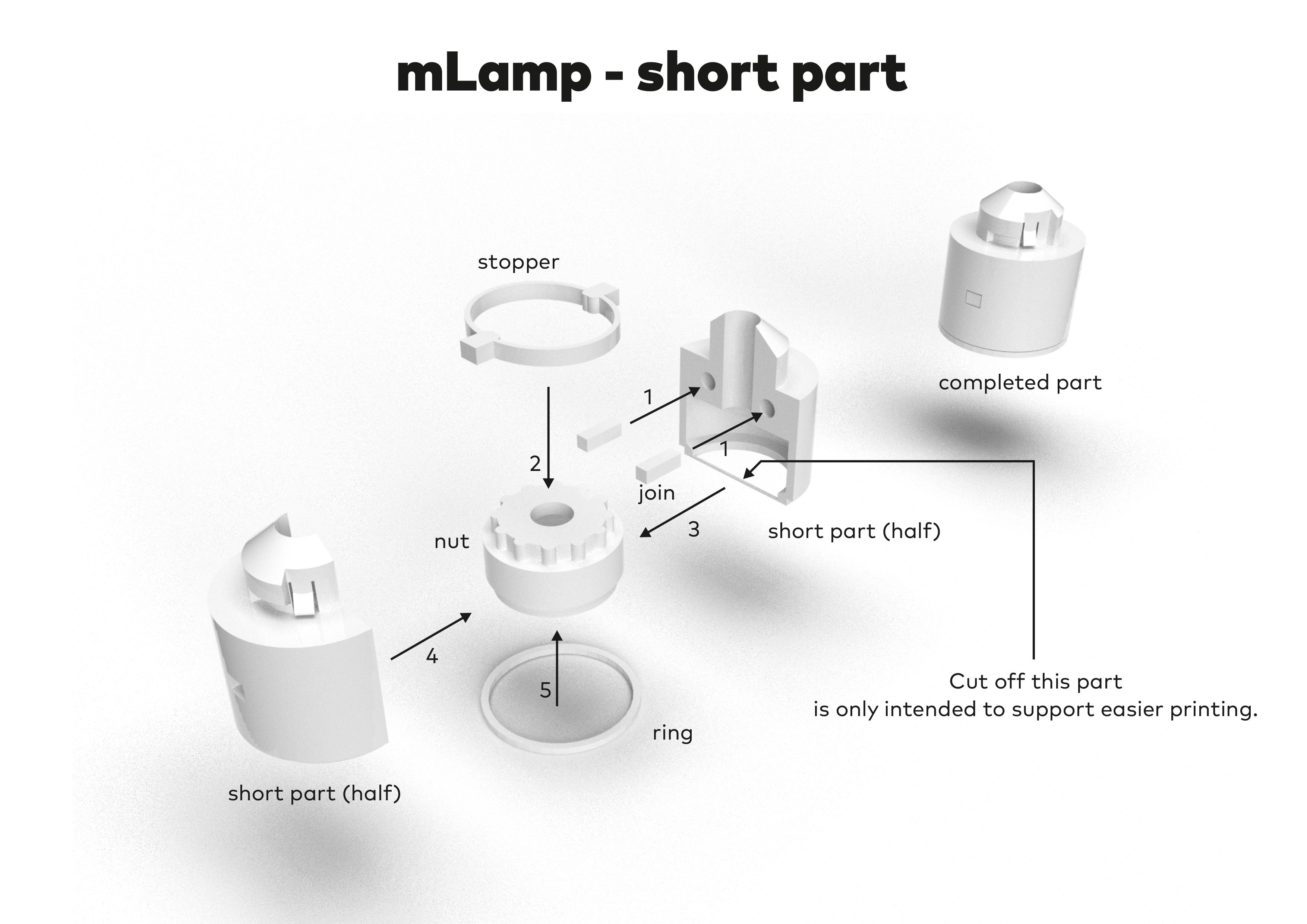 mLamp - modular and pivoted LED lamp by qubiq | Download free STL model ...