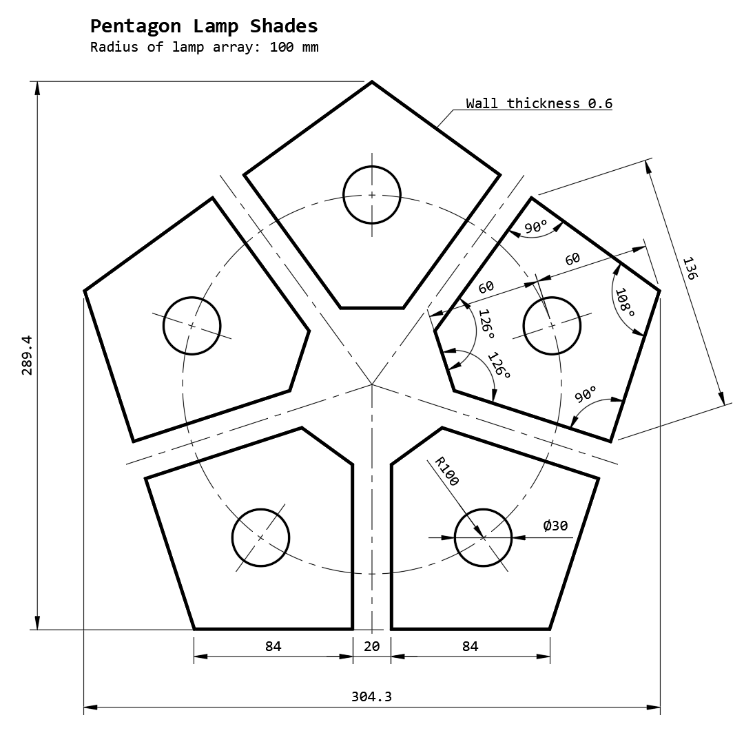 Pentagon Lamp Shades by Michal Dvorak | Download free STL model ...