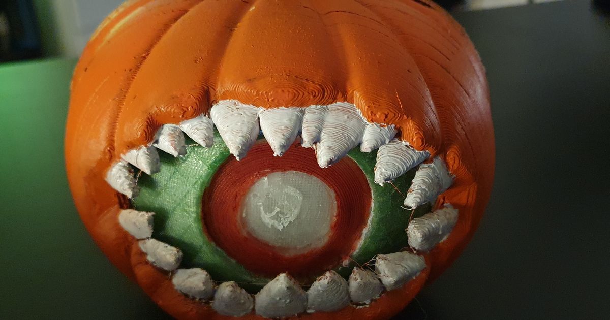 Spooky toothed pumpkin lamp by Commander Boreale | Download free STL ...