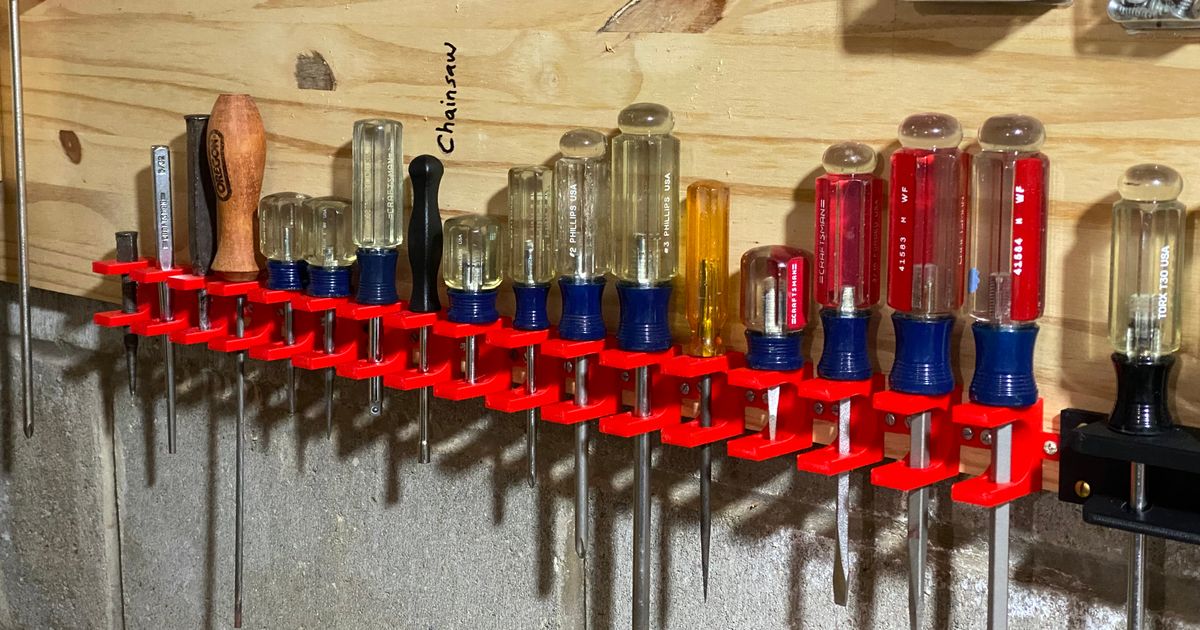 Very simple wall mounted screwdriver holder by Ken S | Download free STL model | Printables.com