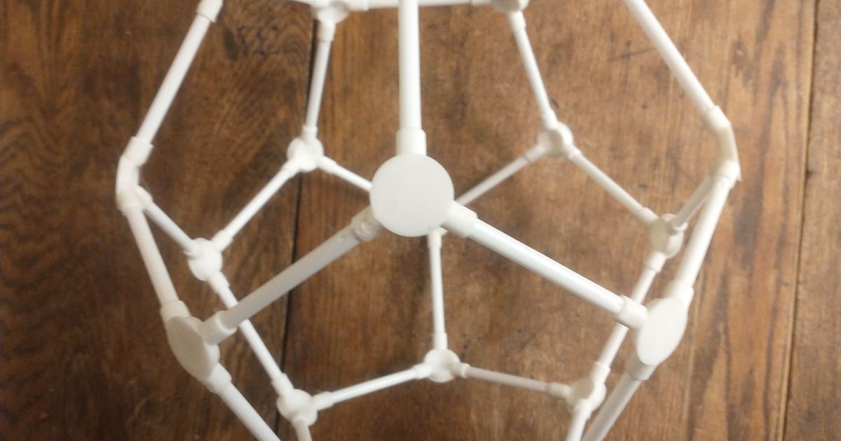 Straw Dodecahedron Connector by Books | Download free STL model ...