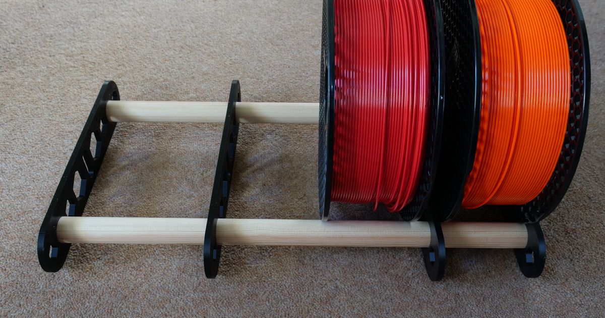 Any-width filament spool rack for box or shelf by Gremlin | Download ...