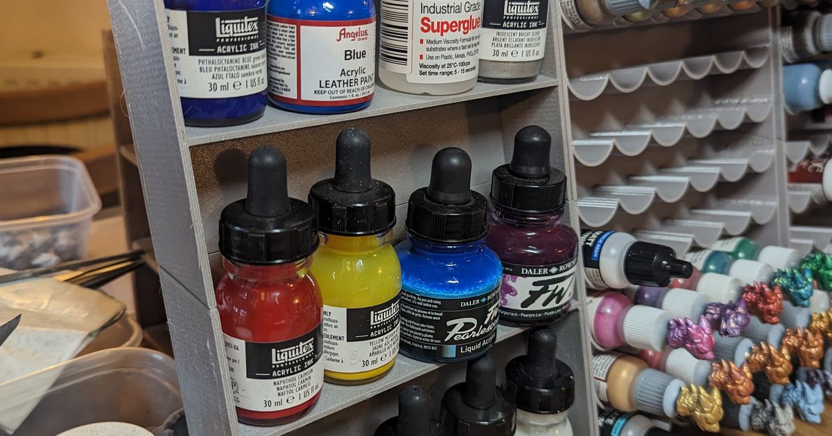 Paint rack for Liquitex Inks by Frugal | Download free STL model ...