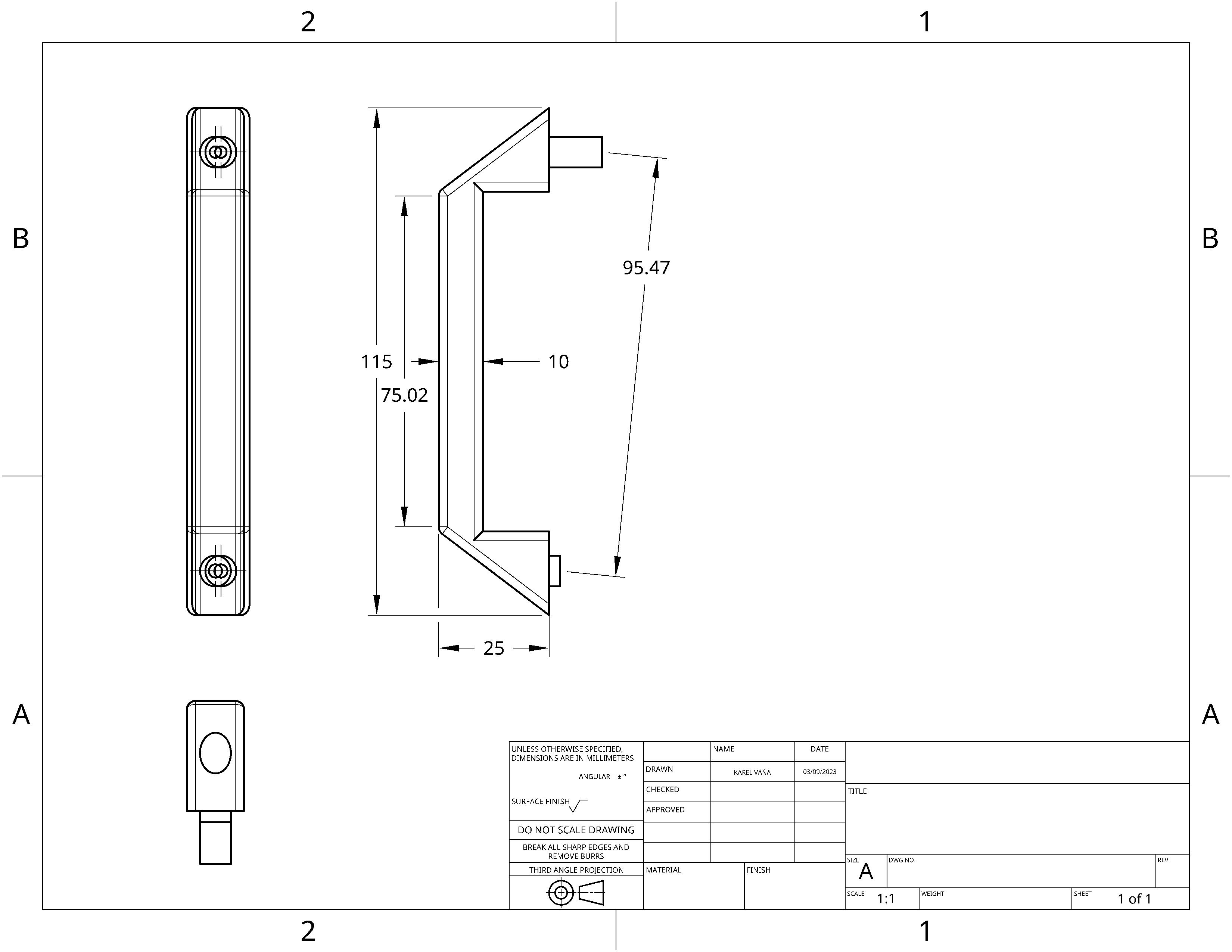 Handle for Folding door from OBI by KarelVáňa | Download free STL model ...