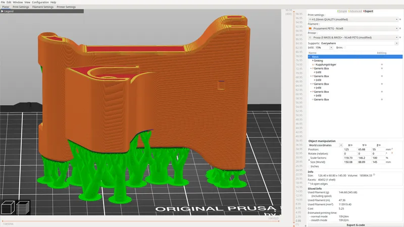 Bike trailer hitch adapter for rear rack (FreeCAD) by NUeB | Download ...