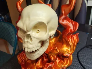 Skull in Flames by Desertpilot | Download free STL model | Printables.com