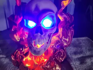 Skull in Flames by Desertpilot | Download free STL model | Printables.com