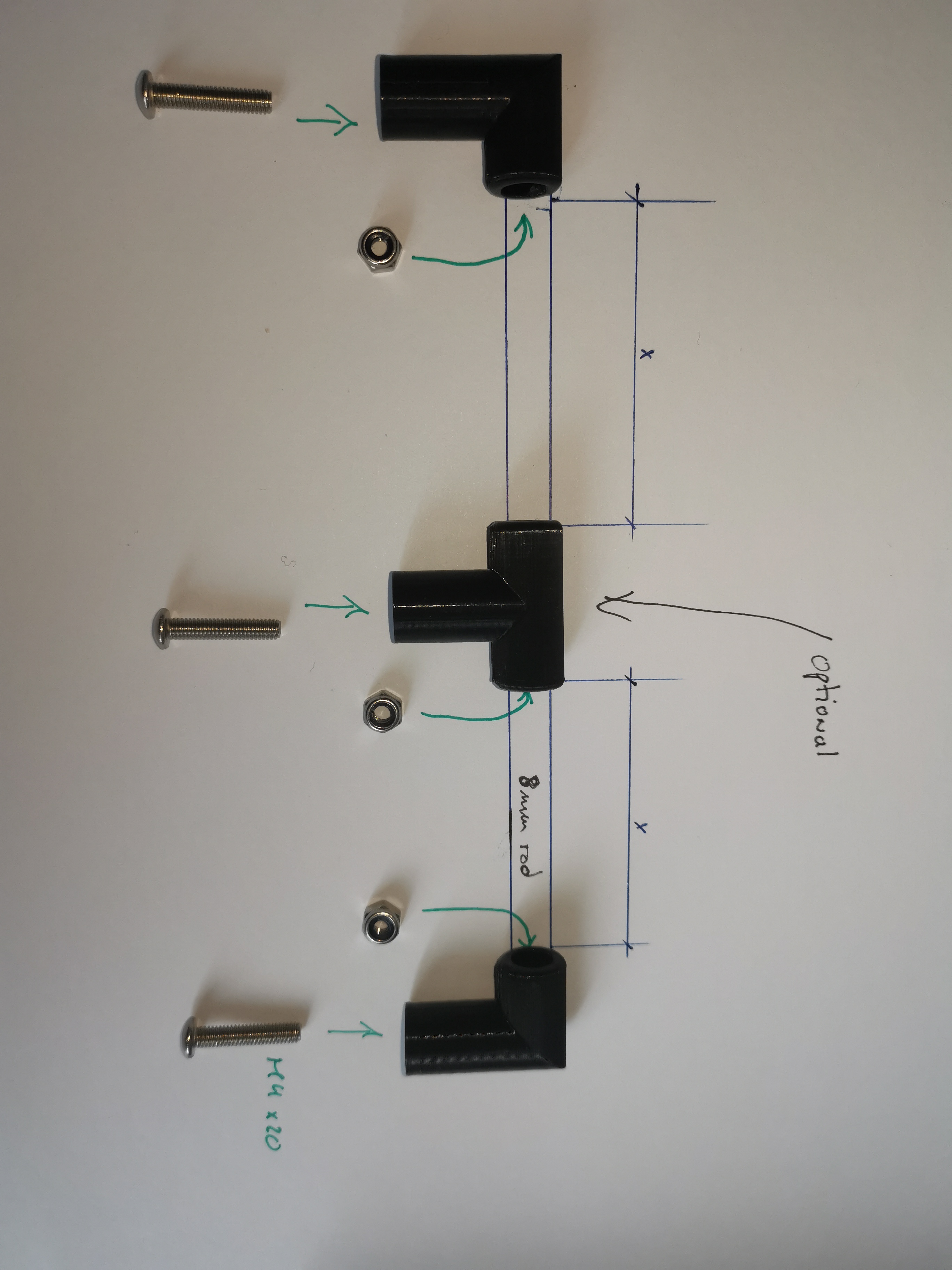 Handle for 8mm aluminium rod by DZa | Download free STL model ...