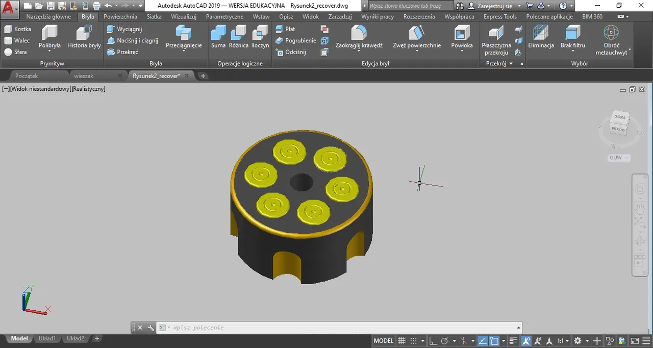 Revolver cylinder with six bullets by darious | Download free STL model ...