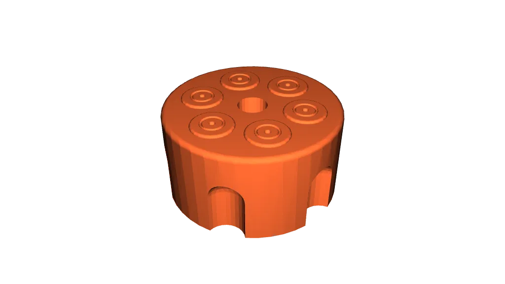 Revolver cylinder with six bullets by darious | Download free STL model ...