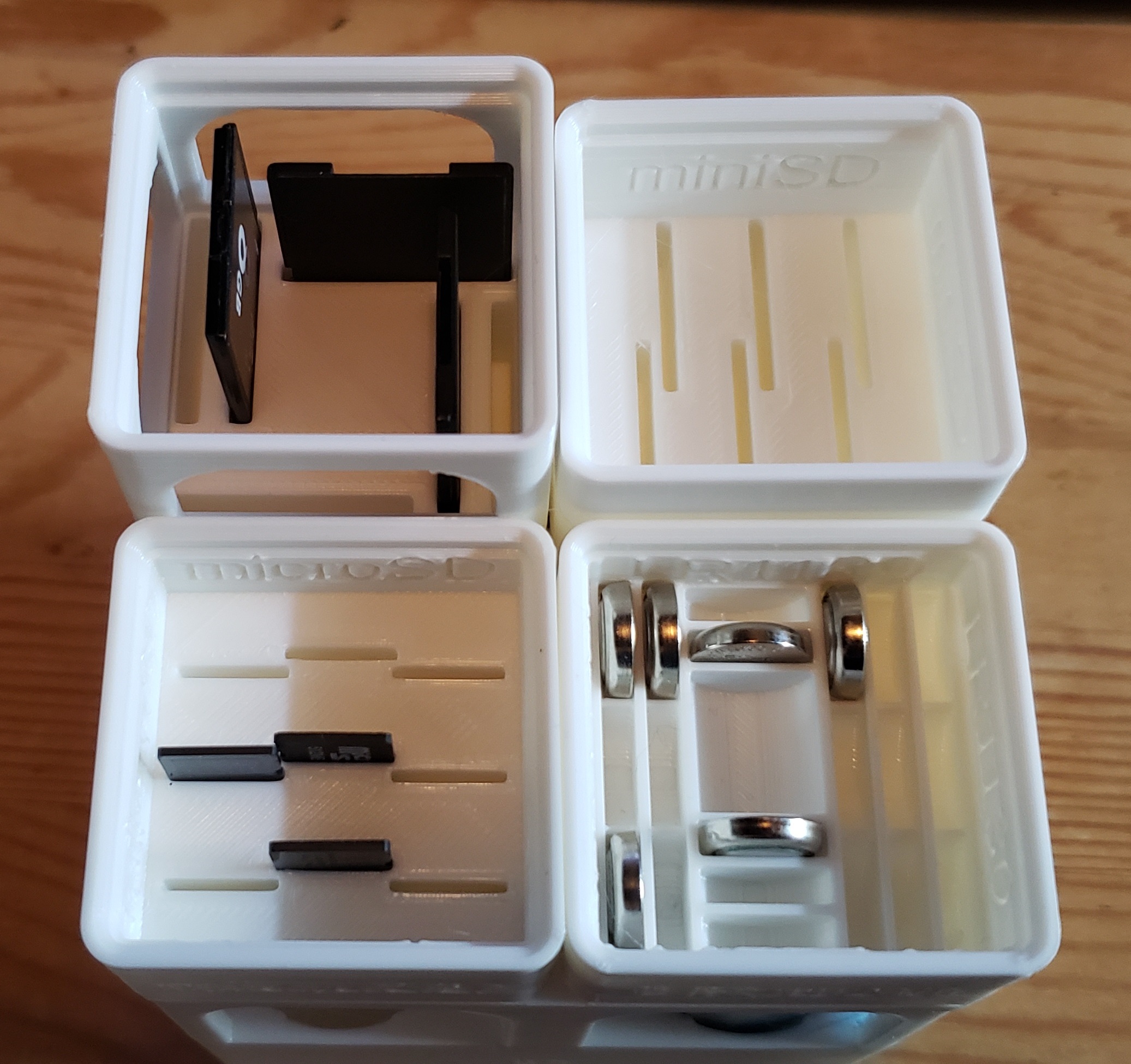 SD, Mini SD and Micro SD Cards Holders (Gridfinity, stackable, labelled ...