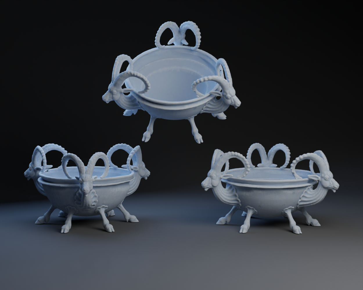 3 Rams Flower Pot by Peter Farell | Download free STL model ...
