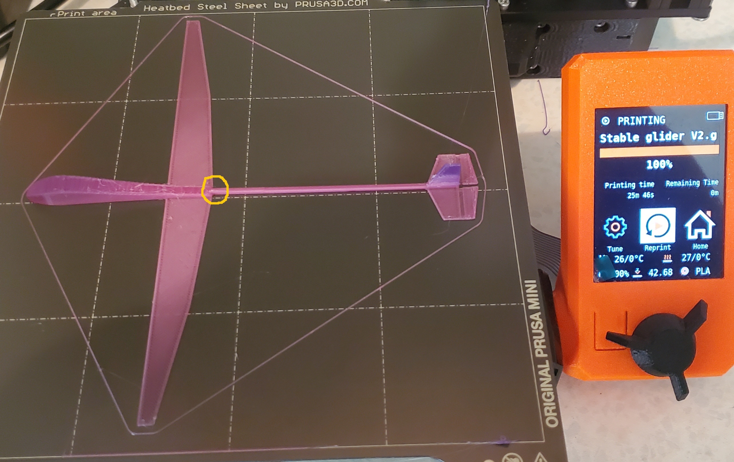 Stable glider V7a + Notch for rubber band launch (35m+ range) (input ...