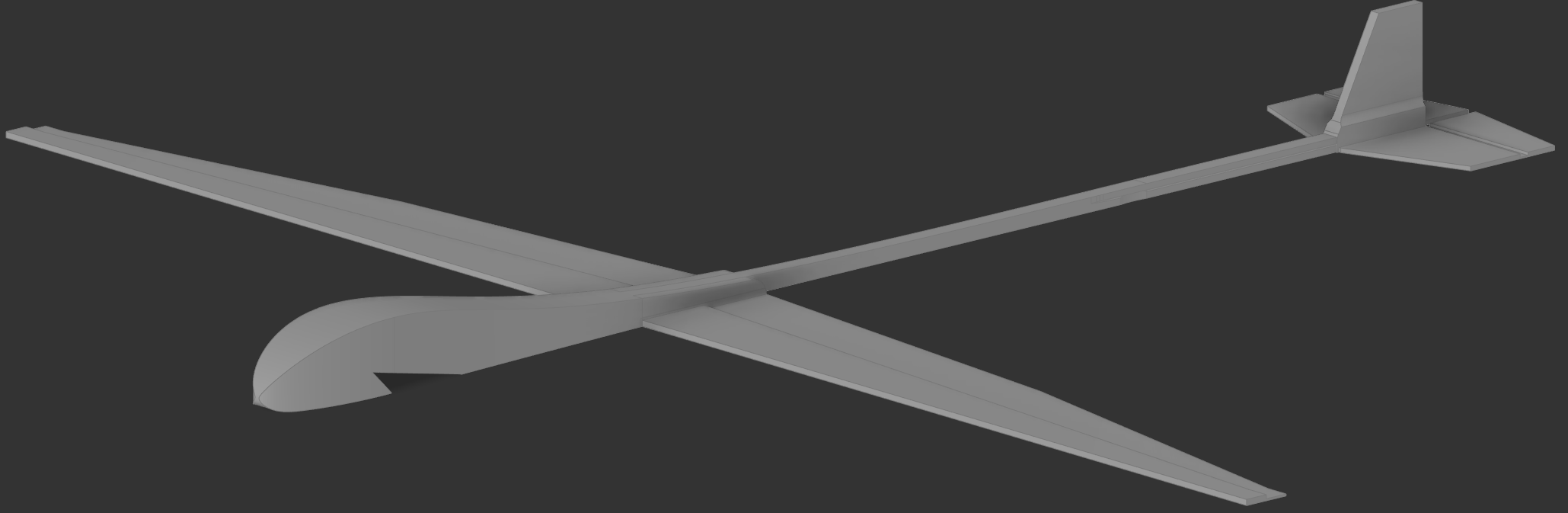 Stable glider V7a + Notch for rubber band launch (35m+ range) (input ...