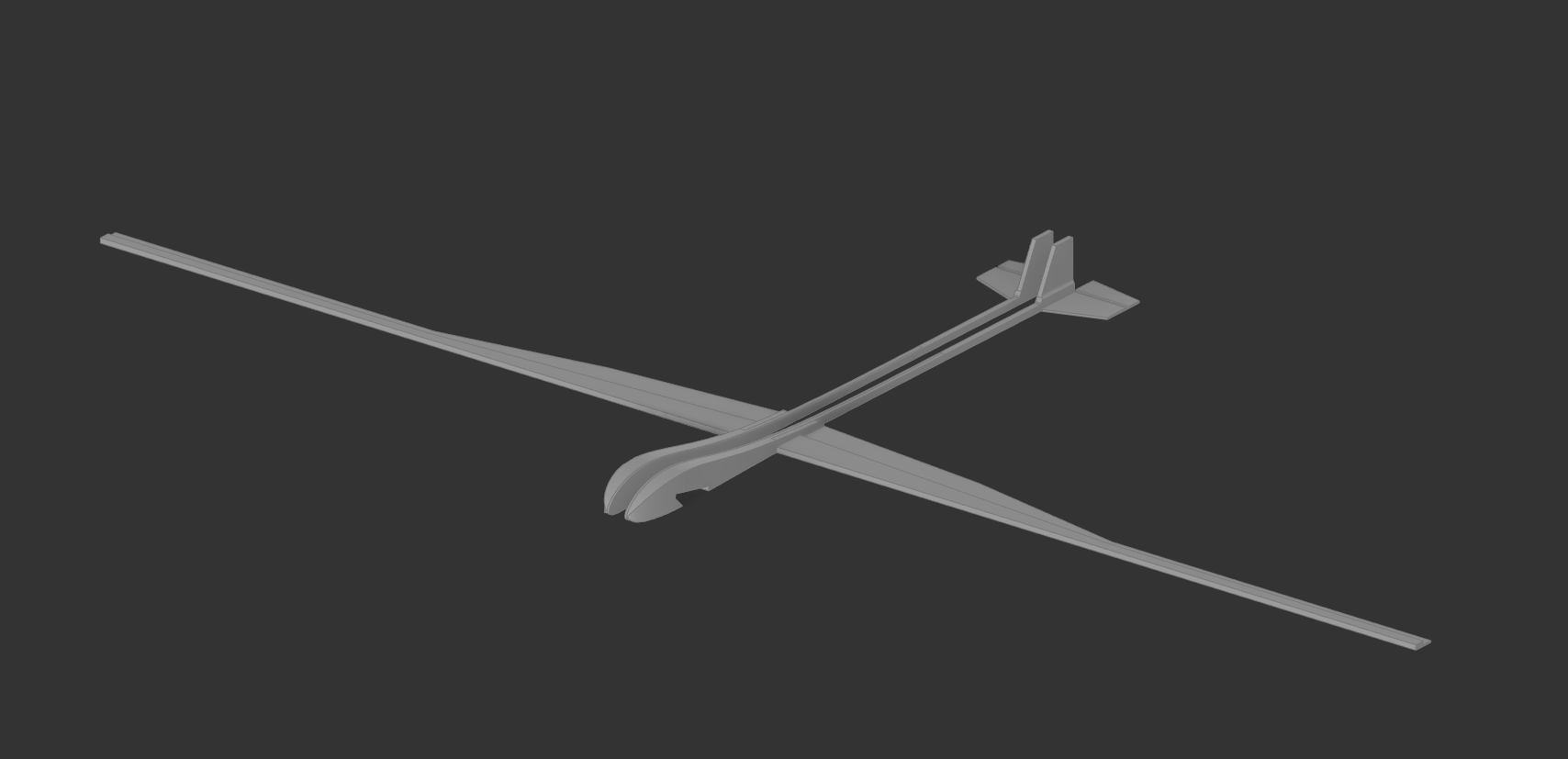 Stable glider V7a + Notch for rubber band launch (35m+ range) (input ...