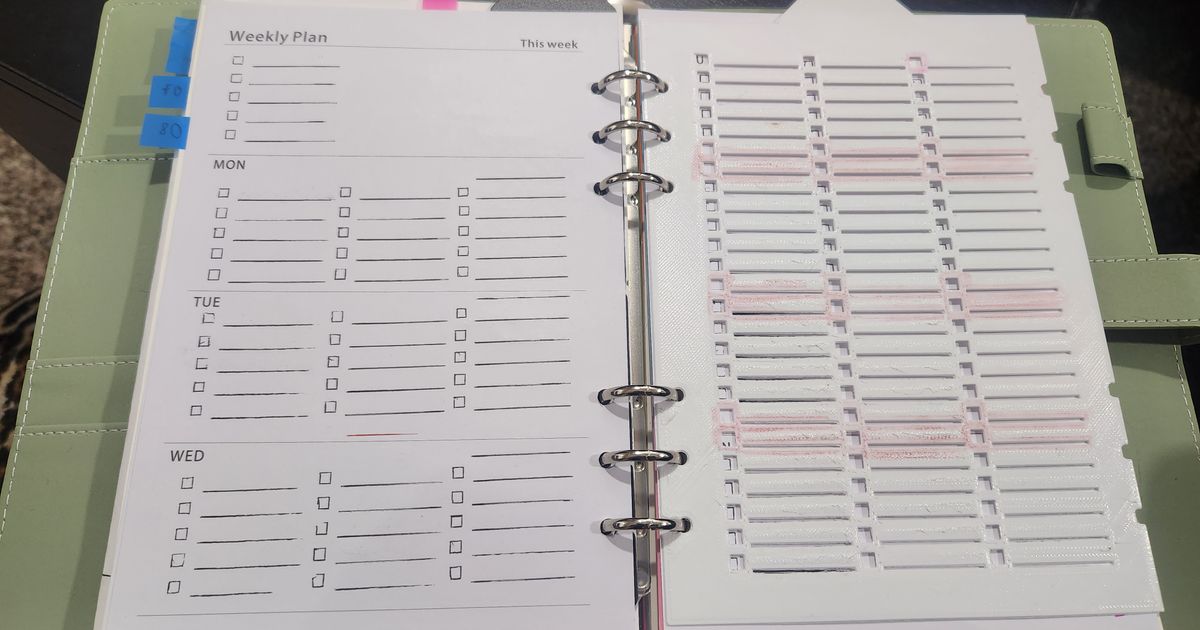 A5 Notebook Stencil for Tasks by WhiskeyGorilla | Download free STL ...