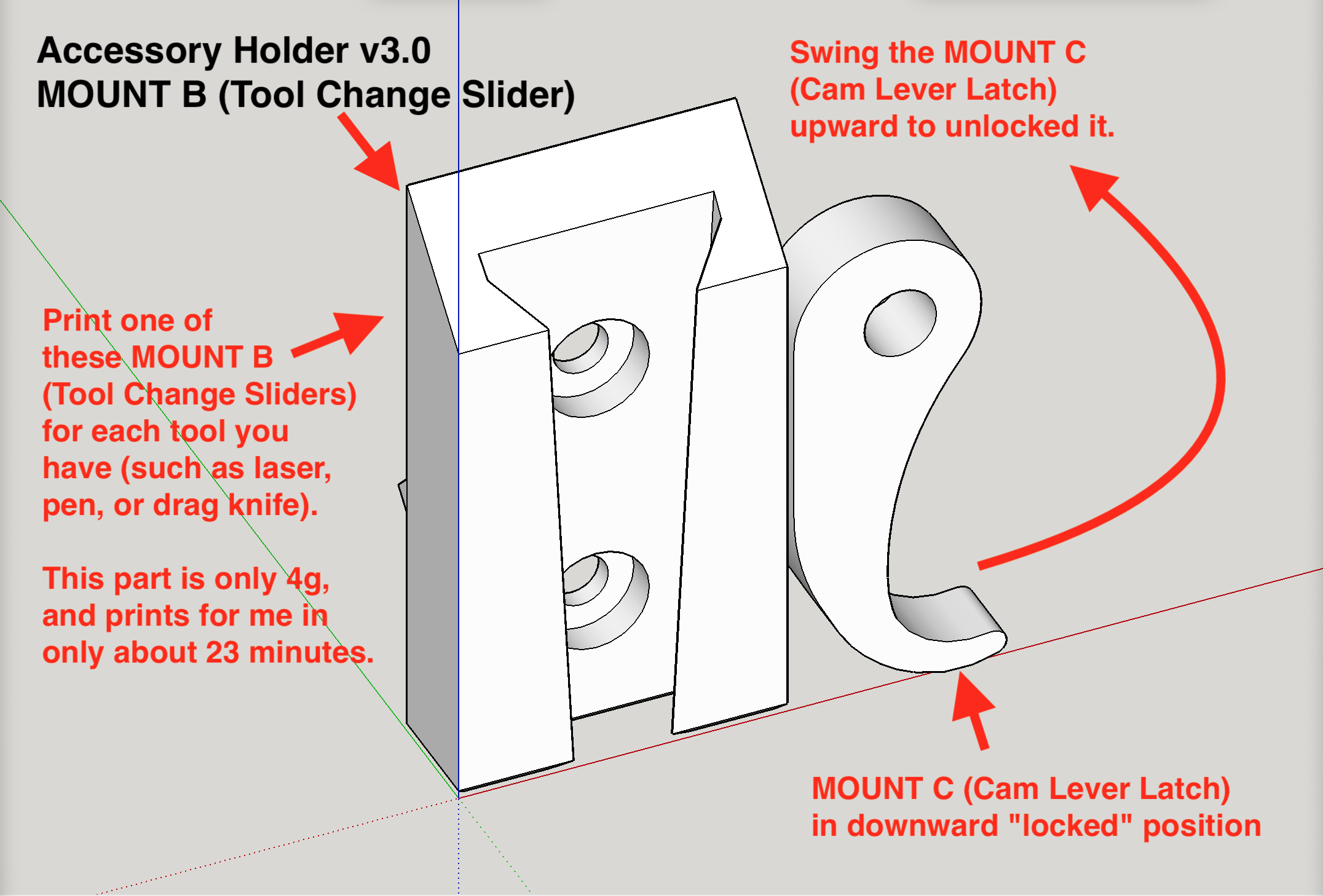 LowRider v3 CNC - Tool-less Quick-Change Accessory Holder - supports ...