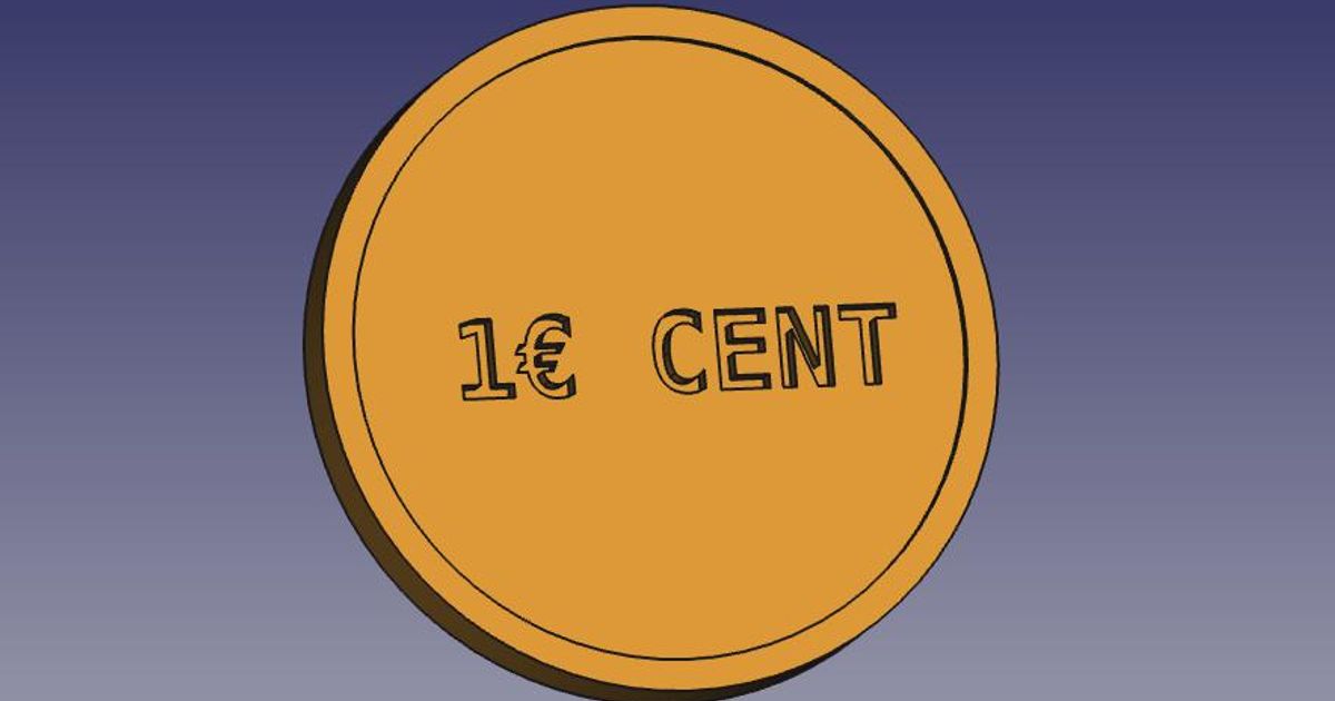Dummy 1€ CENT by jofeinmechaniker | Download free STL model ...