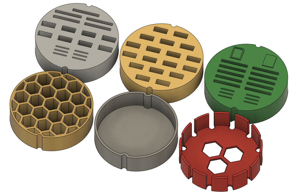 80mm desk grommet with several inserts by PrintFabLab | Download free ...