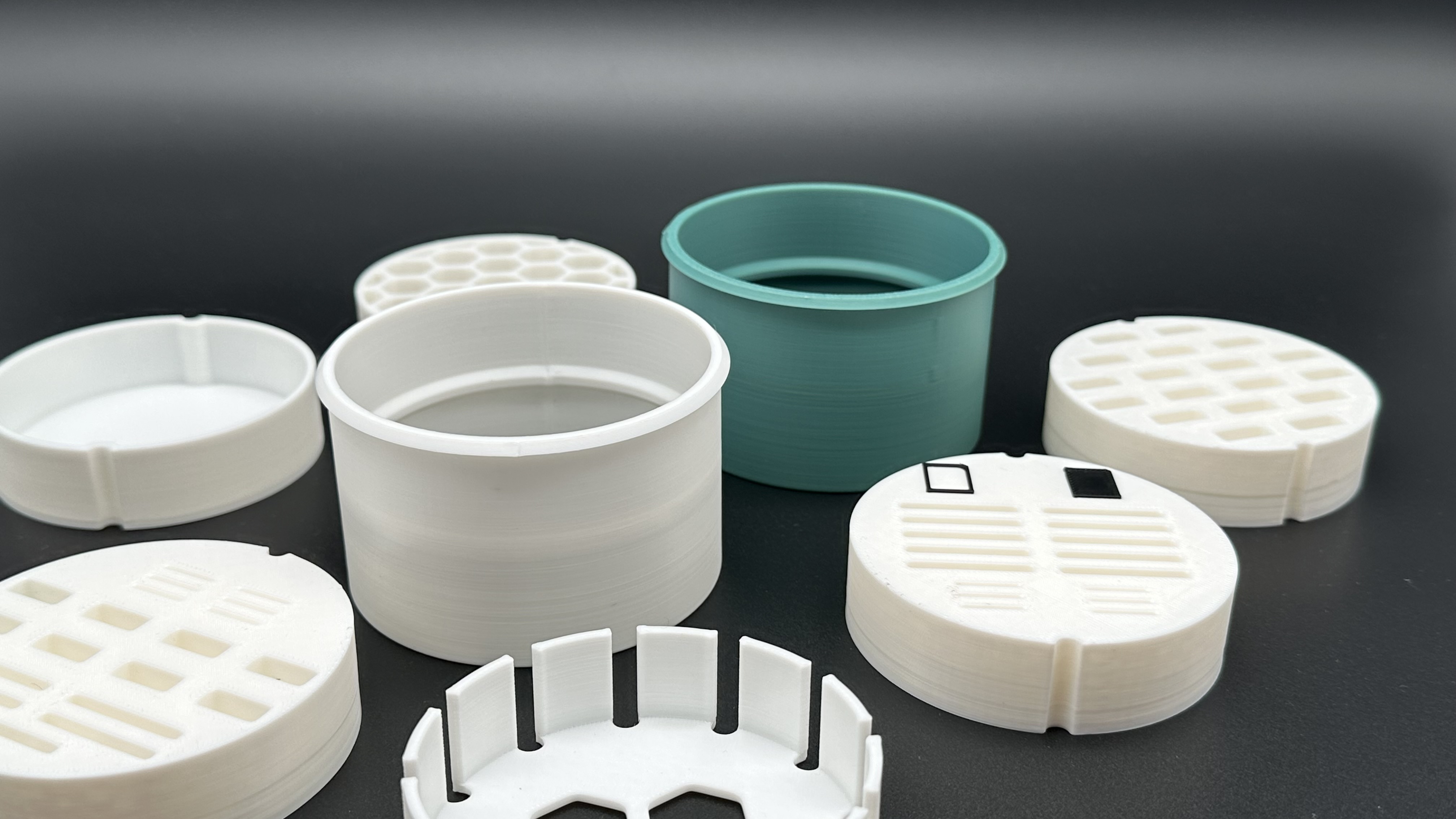 80mm desk grommet with several inserts by PrintFabLab | Download free ...