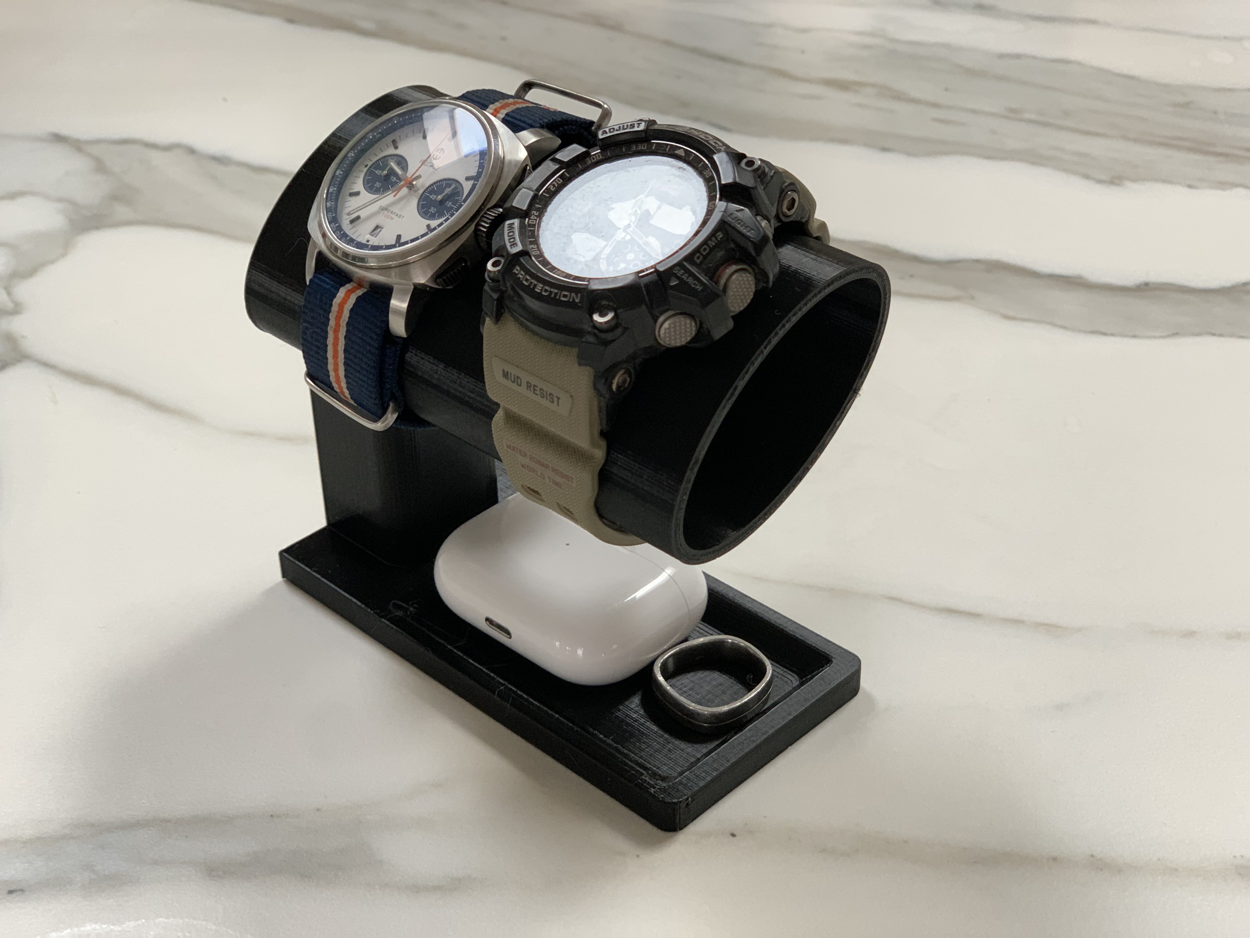 Watch stand w/ valet tray by Rob | Download free STL model | Printables.com