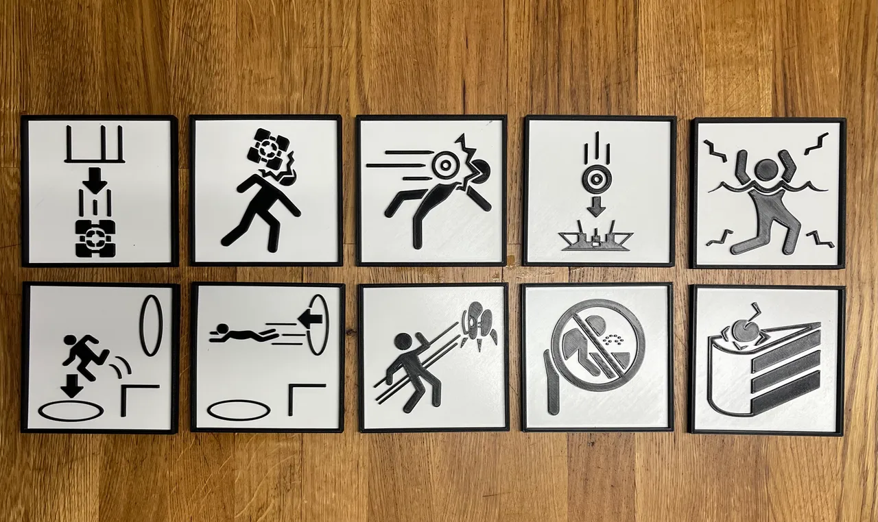 Portal - Level Warning Plaques by MiDankies Designs | Download free STL ...