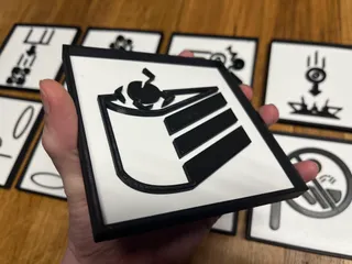 Portal - Level Warning Plaques by MiDankies Designs | Download free STL ...