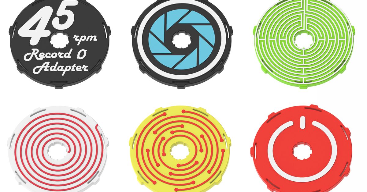 45 Record Adapter | Icon-ish by AMT | Download free STL model ...