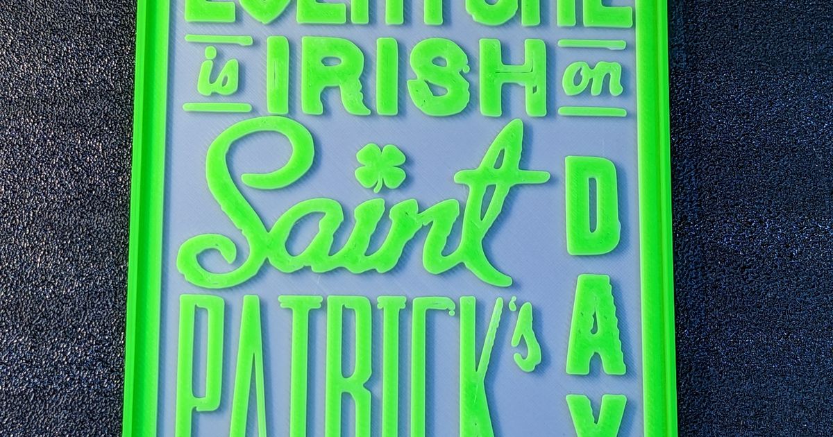 St. Patrick's Day Sign / Magnet by PrinterMcgee | Download free STL ...