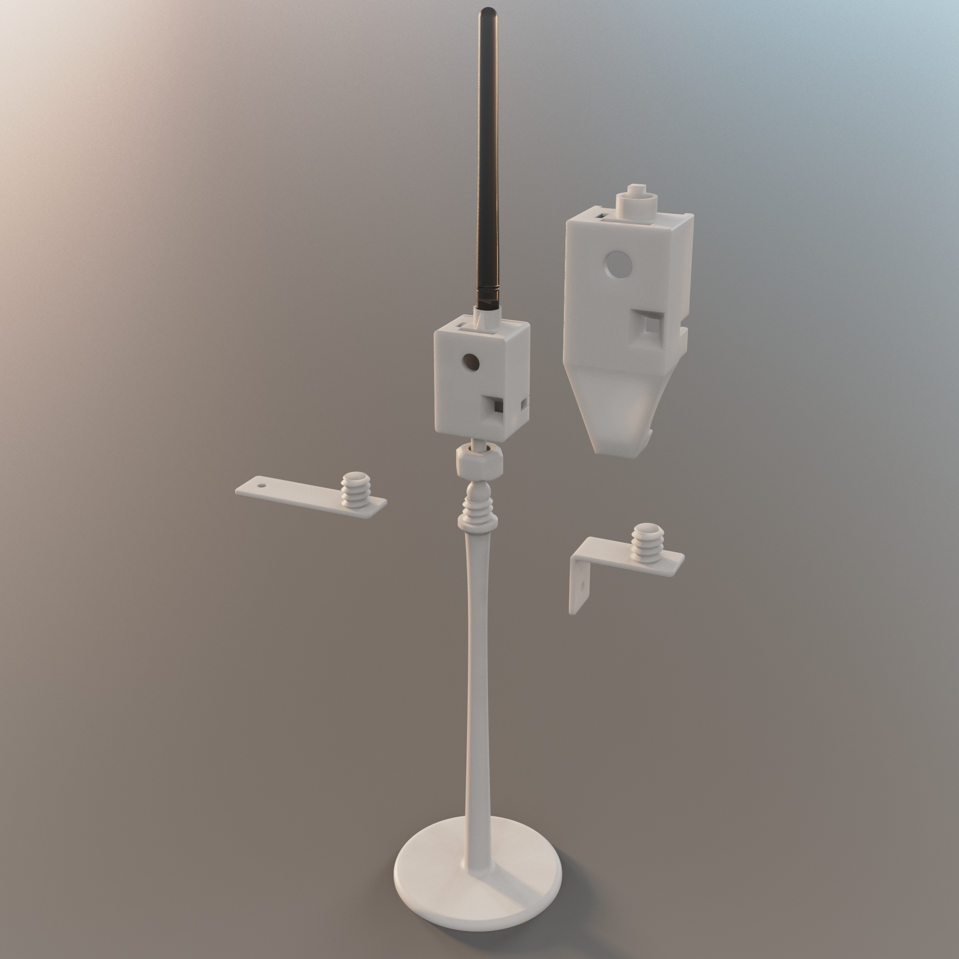 ESP32-cam storage box with base, various brackets, rod with pedestal ...