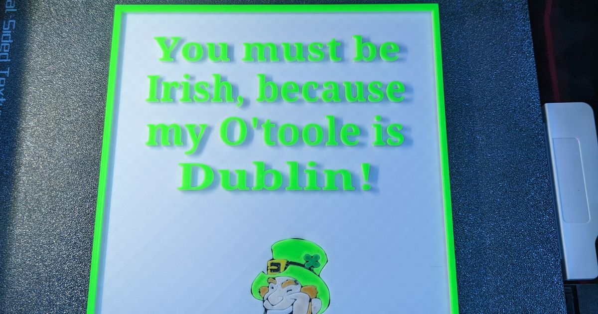 Funny St. Patrick's Day Irish Sign by PrinterMcgee | Download free STL ...