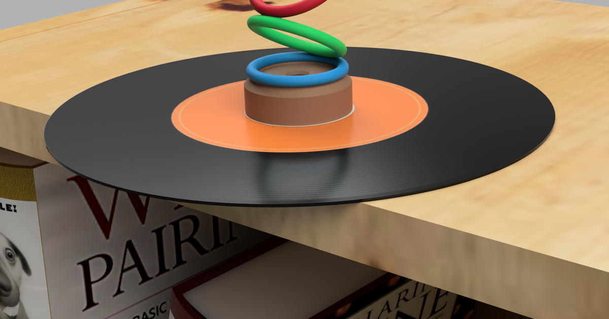 45 vinyl record adapter with spinning rings by Joe | Download free STL ...