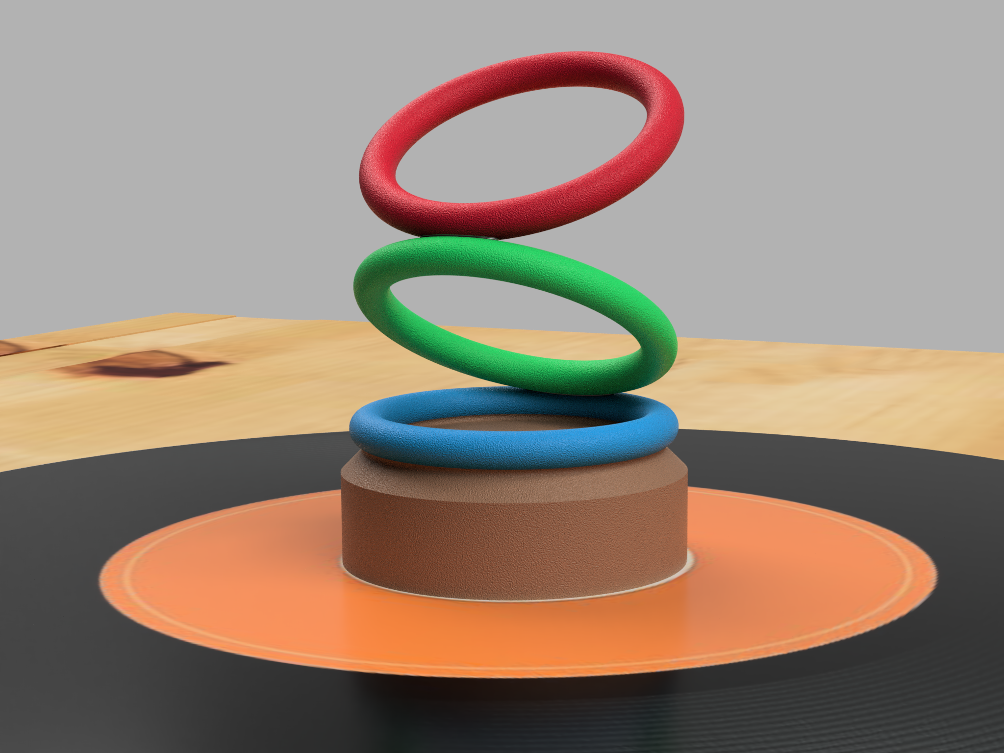 45 vinyl record adapter with spinning rings by Joe | Download free STL ...