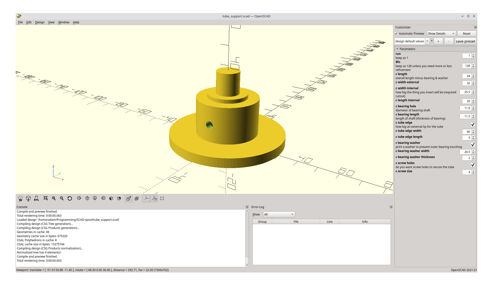 End cap - bearing support for tube by Technobug | Download free STL ...