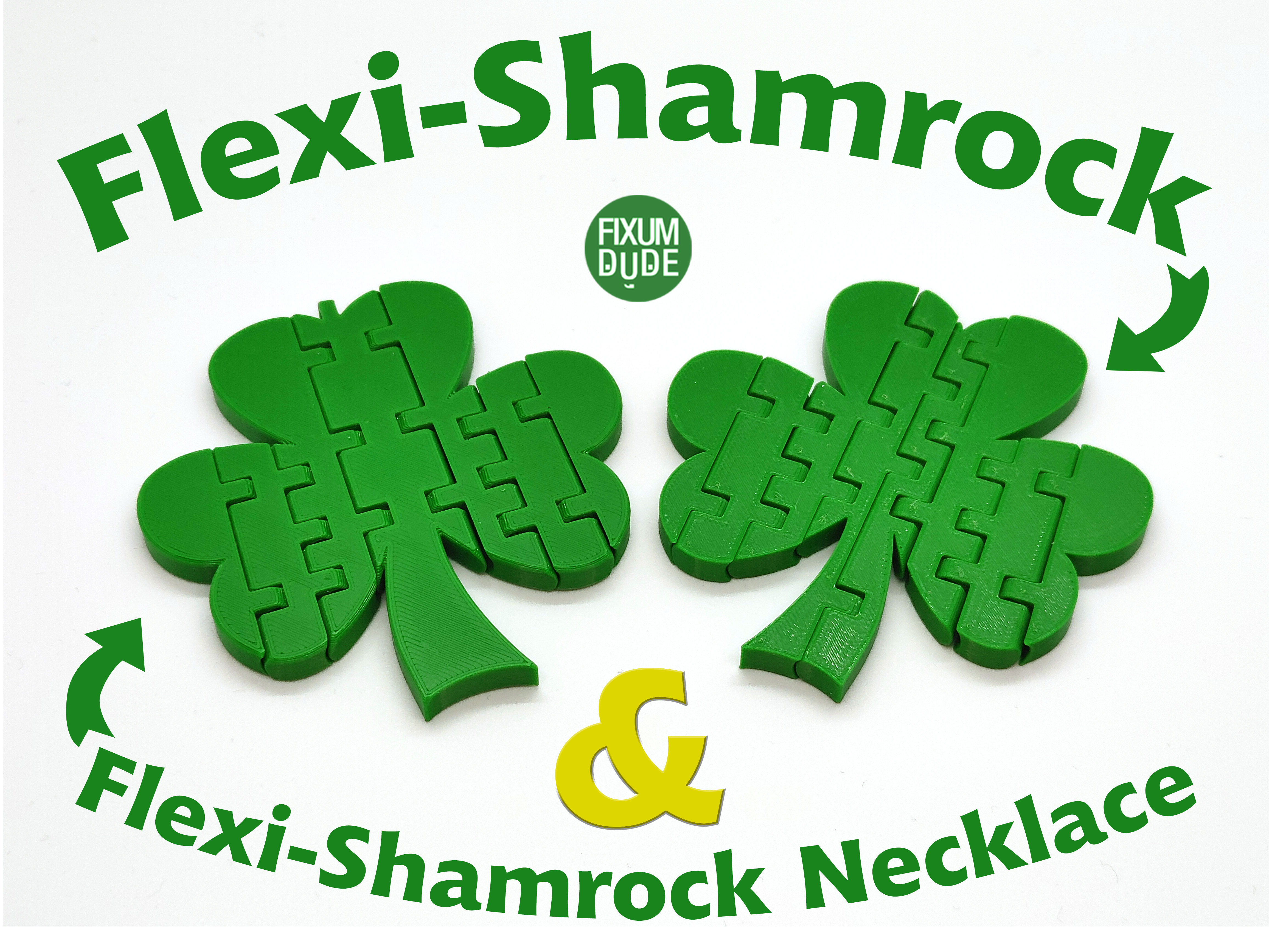 Flexi Articulated Shamrock & Shamrock Necklace by fixumdude | Download ...
