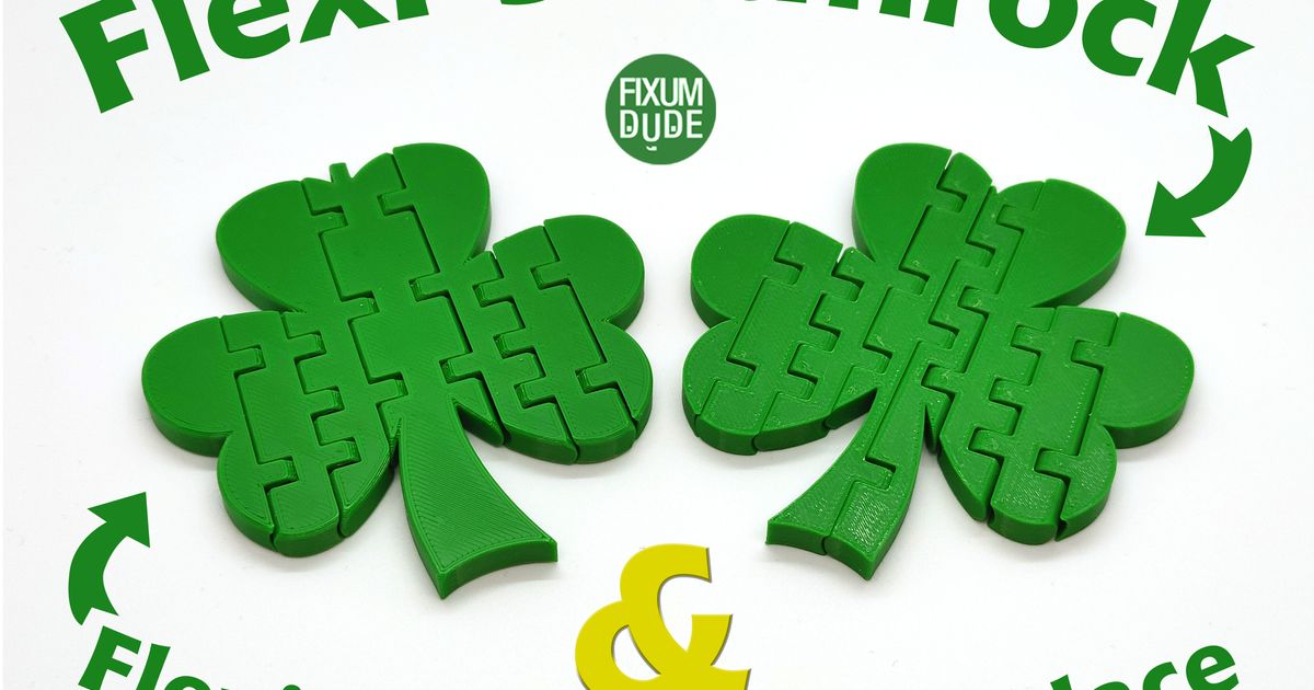 Flexi Articulated Shamrock & Shamrock Necklace by fixumdude | Download ...