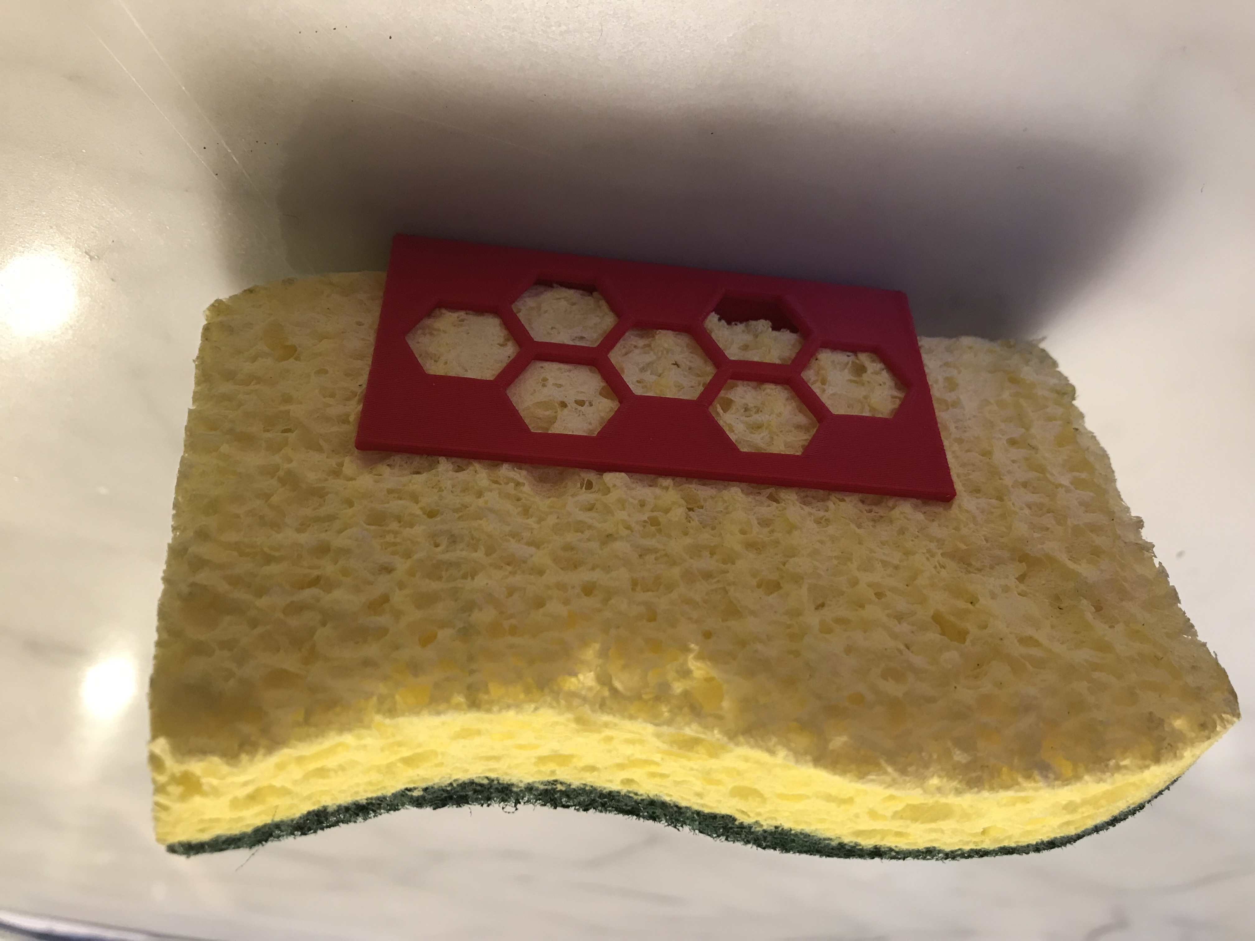 Minimalist Hex Sponge Holder by Lacemaker | Download free STL model | Printables.com