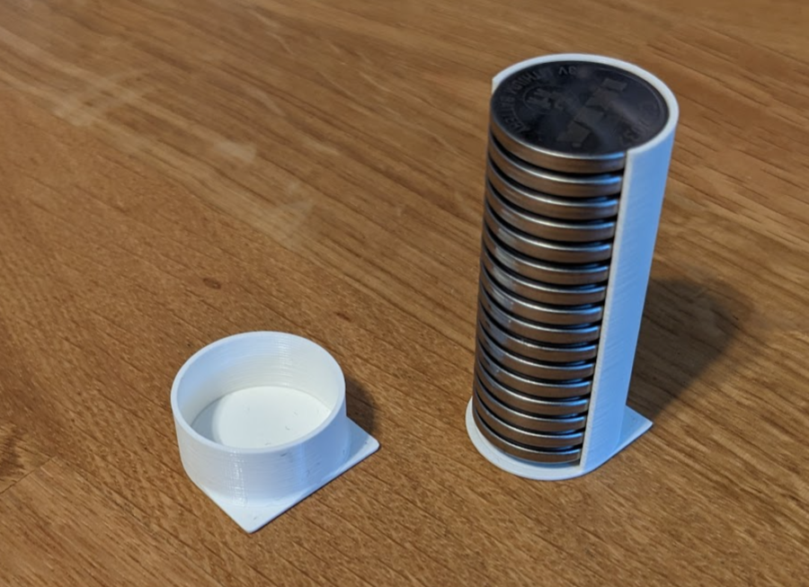 Battery holder for CR 2032 x 16 by Lean 3D | Download free STL model | Printables.com