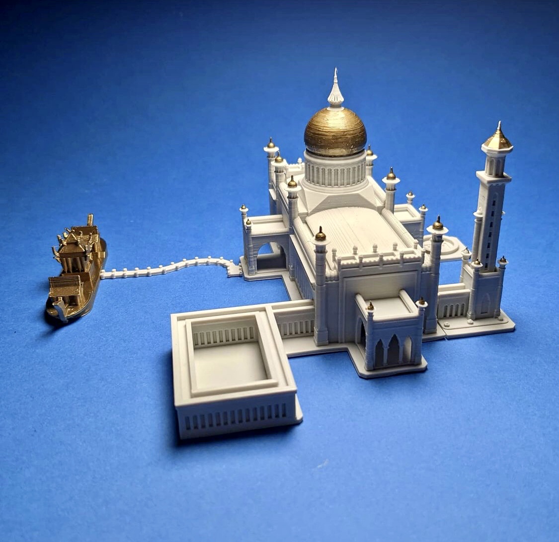 Omar Ali Saifuddien Mosque - Brunei by MiniWorld3D | Download free STL ...
