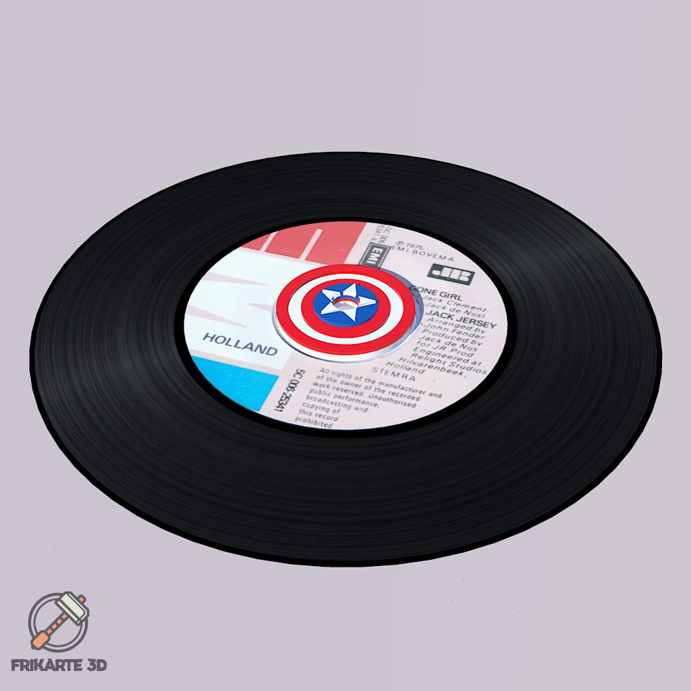 Captain America 45 Record Adapter by Frikarte3D | Download free STL ...
